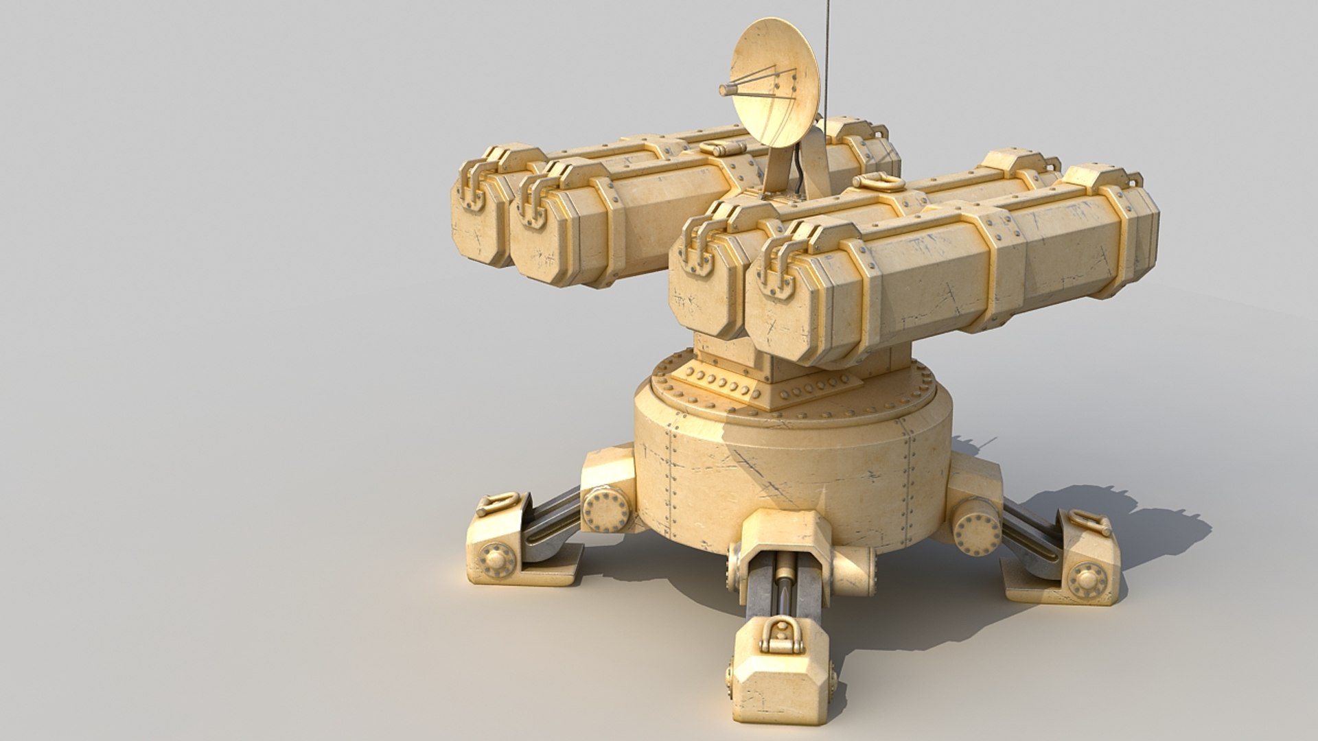 Automatic Missile Turret 3d Model