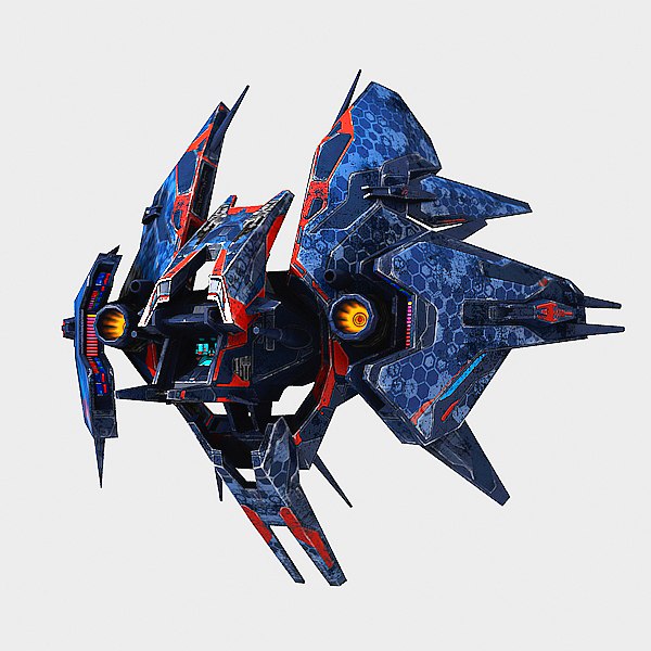 3d alien fighter polys model