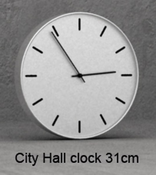 3d city hall clock 44cm model