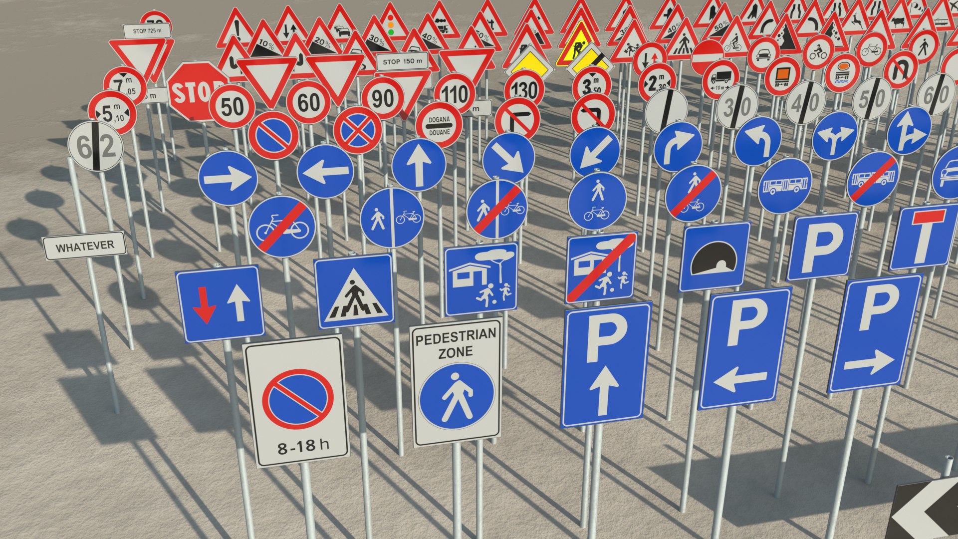 3D European Union Street Signs - TurboSquid 2368307