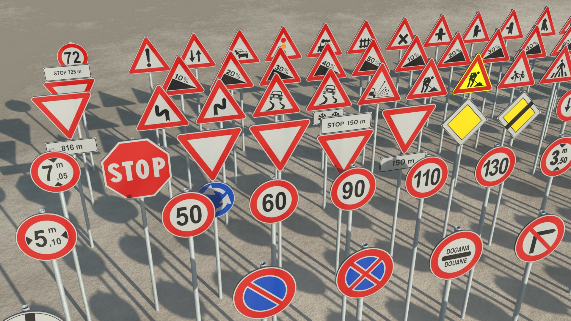 3D European Union Street Signs - TurboSquid 2368307