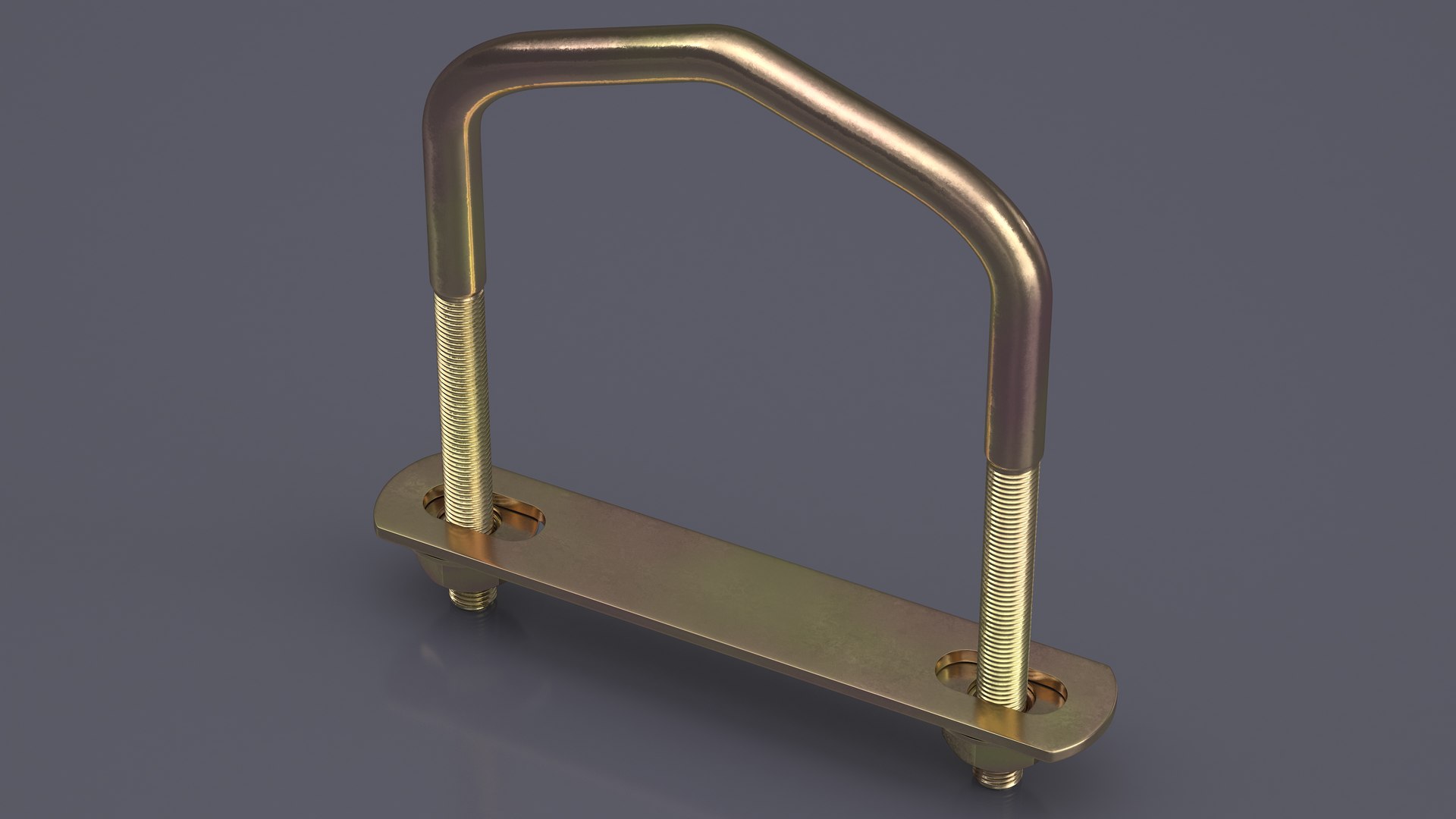 Triangular U-Bolts Bracket Brass 3D Model - TurboSquid 1959466