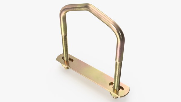 modelo 3d Triangular U-Bolts Bracket Brass - TurboSquid 1959466