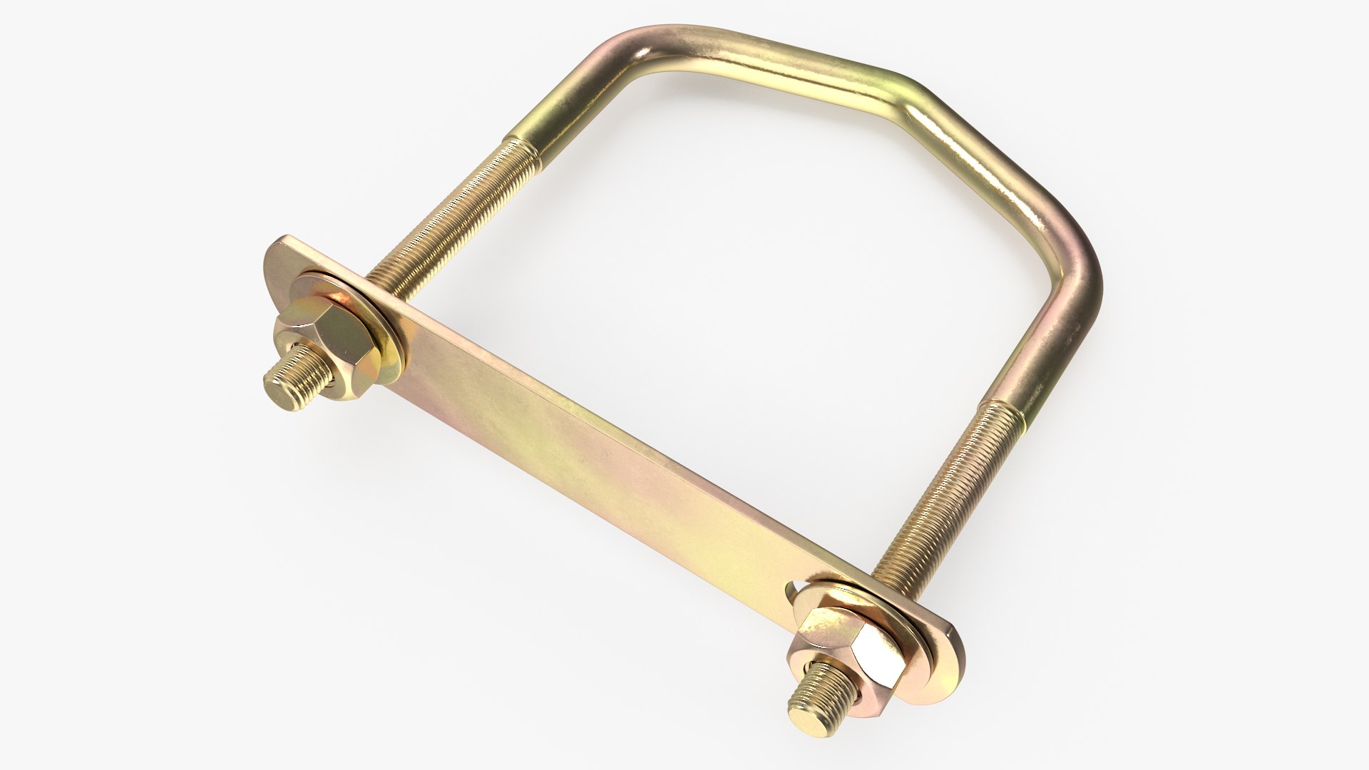 Triangular U-Bolts Bracket Brass 3D Model - TurboSquid 1959466