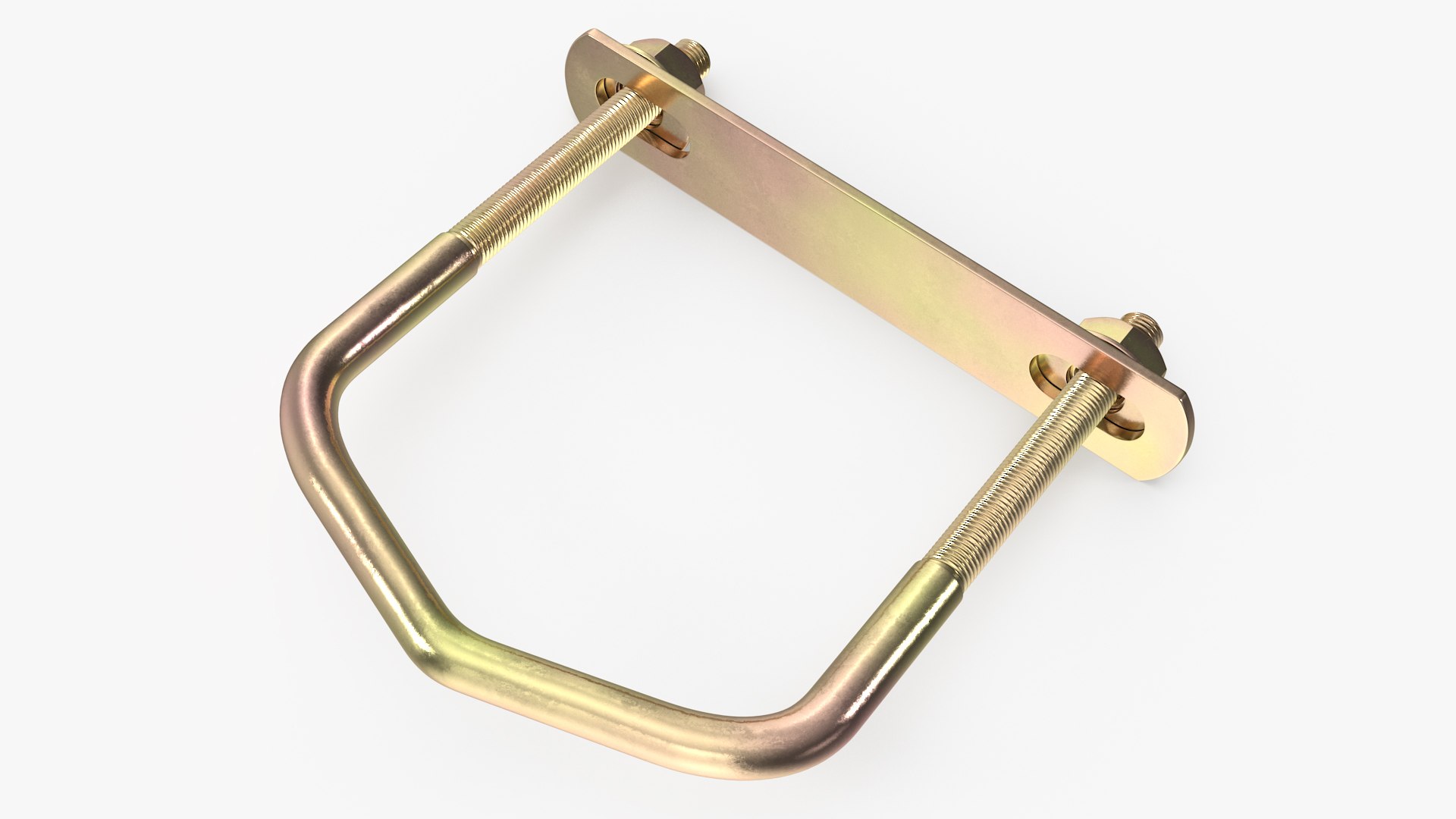 Triangular U-Bolts Bracket Brass 3D Model - TurboSquid 1959466