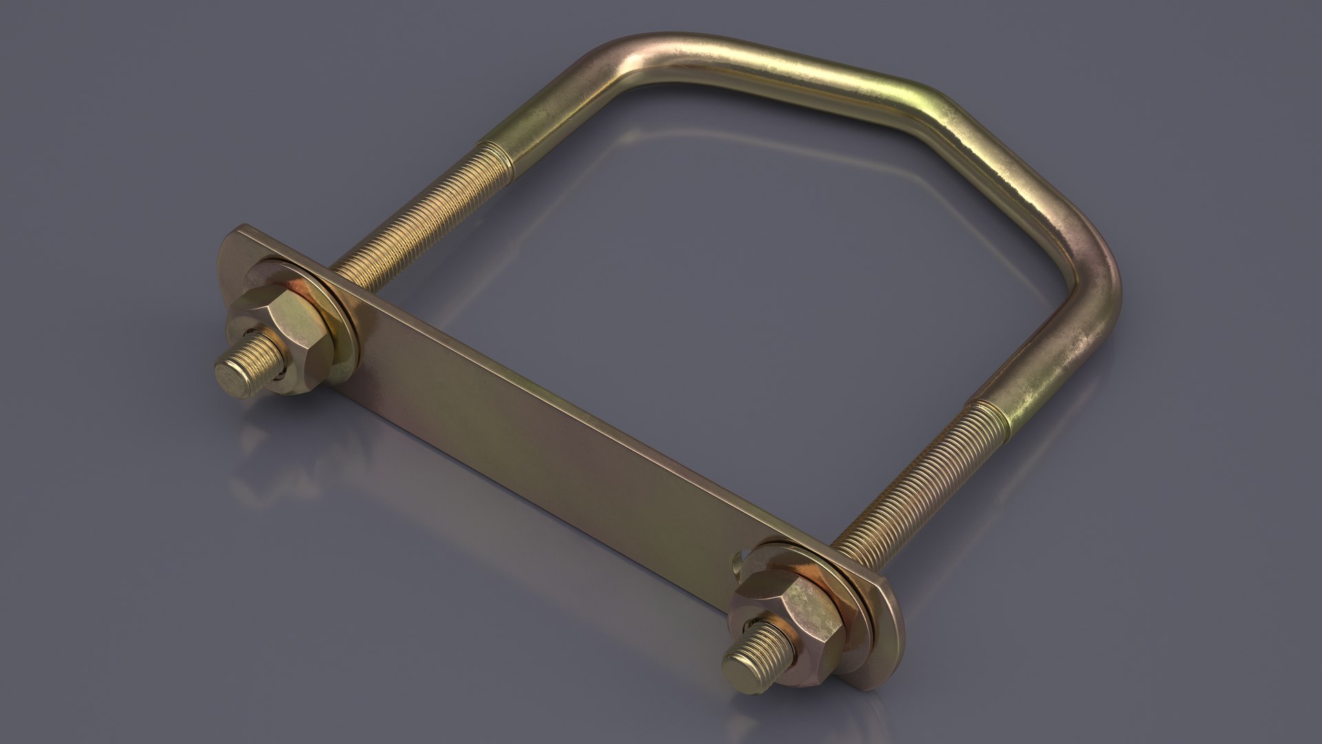 Triangular U-Bolts Bracket Brass 3D Model - TurboSquid 1959466