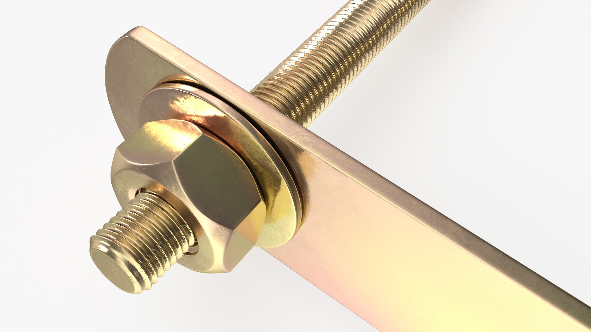 Triangular U-Bolts Bracket Brass 3D Model - TurboSquid 1959466