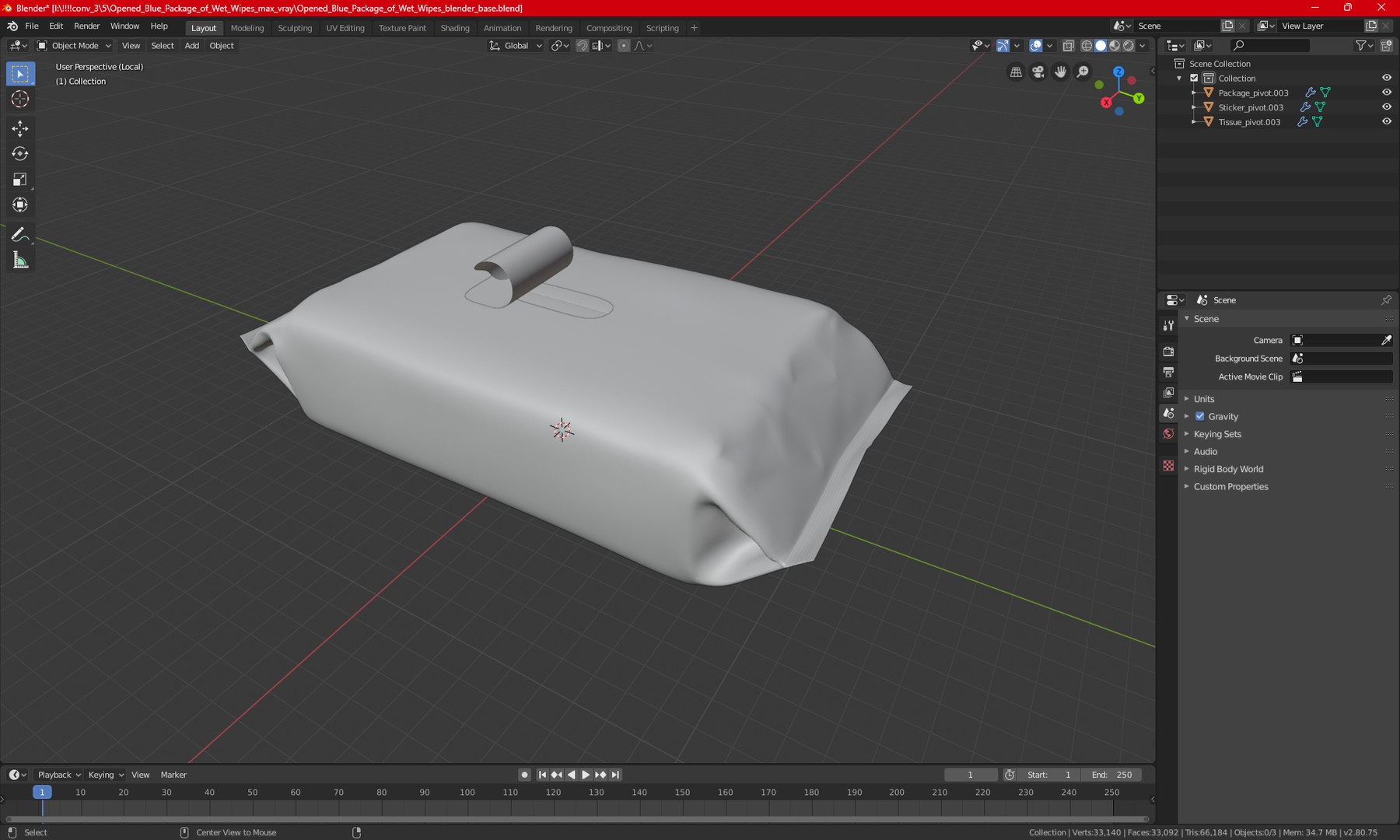 3D Opened Package Of Wet Wipes Model - TurboSquid 2230647