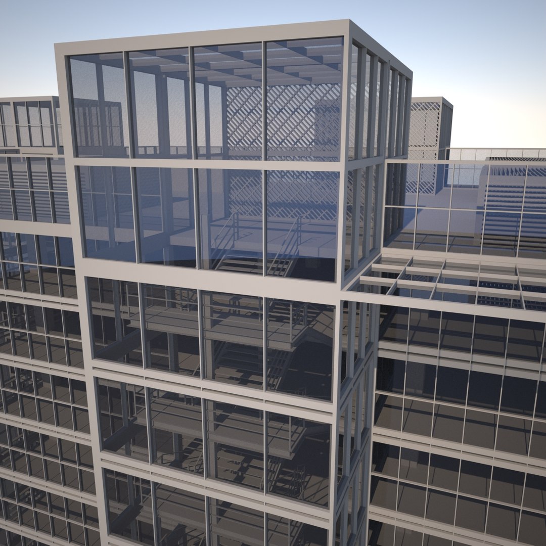 Large Glass Skyscraper 3d 3ds