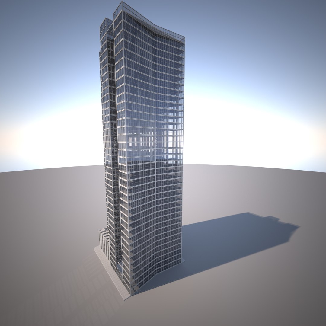 Large Glass Skyscraper 3d 3ds