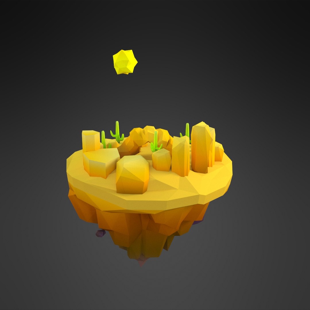 Cartoon desert island 3D - TurboSquid 1173995