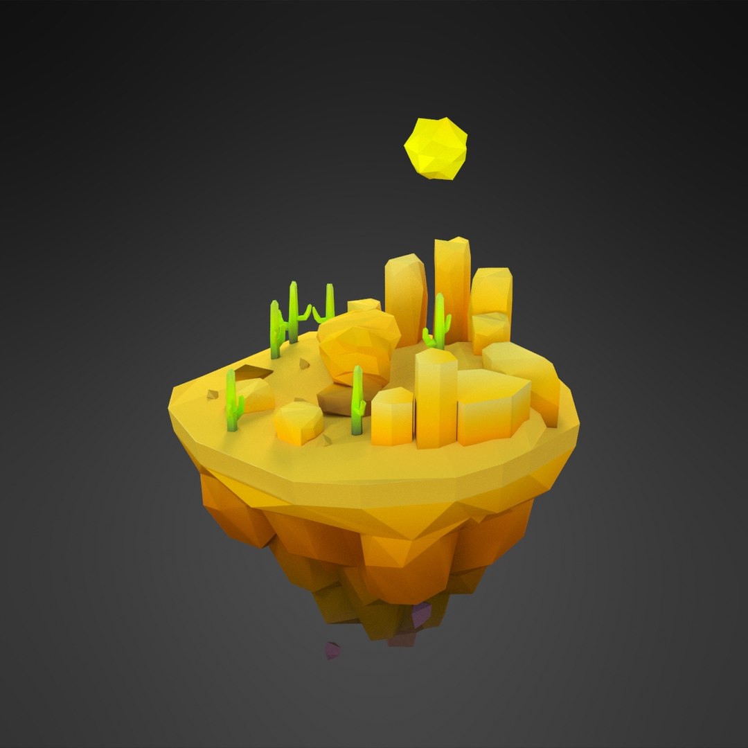 Cartoon desert island 3D - TurboSquid 1173995