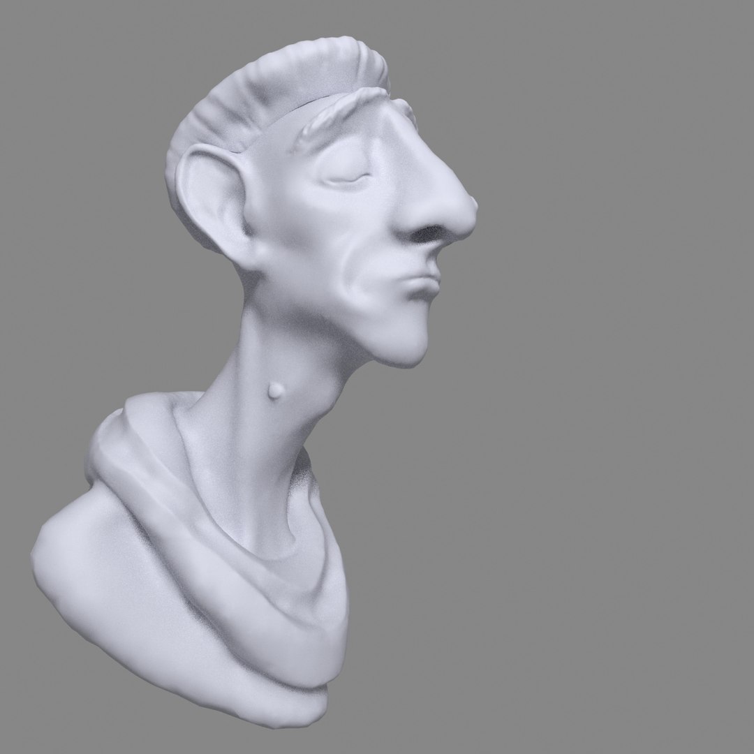 Bust Man Cartoon 3D Model - TurboSquid 1299945