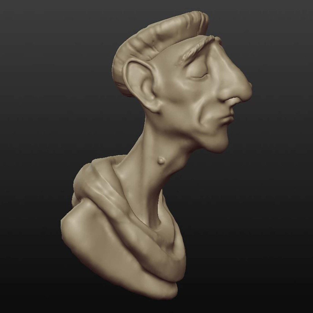 Bust Man Cartoon 3D Model - TurboSquid 1299945