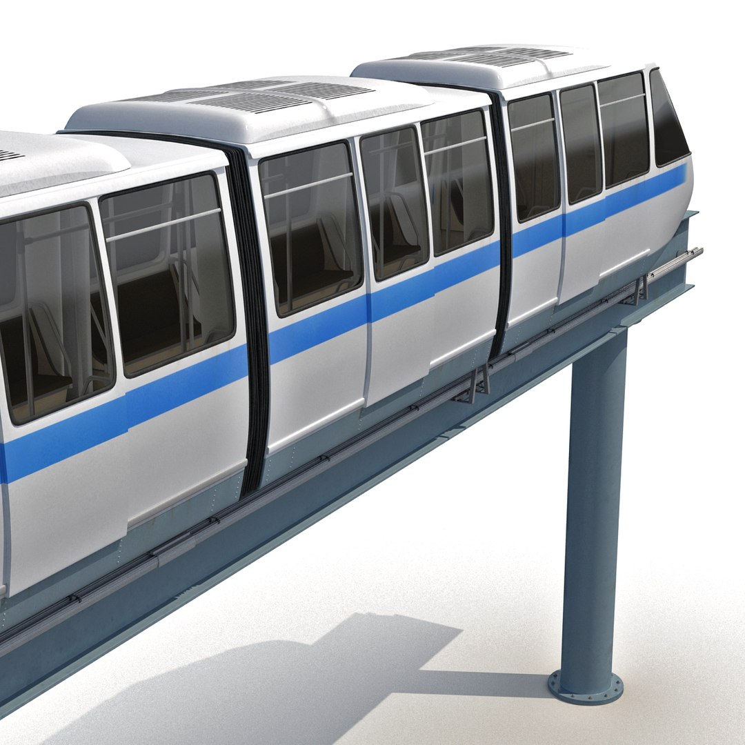 3d model of monorail rail