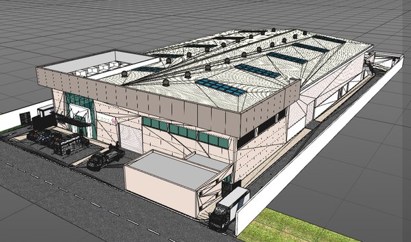 3d model aluminum factory building