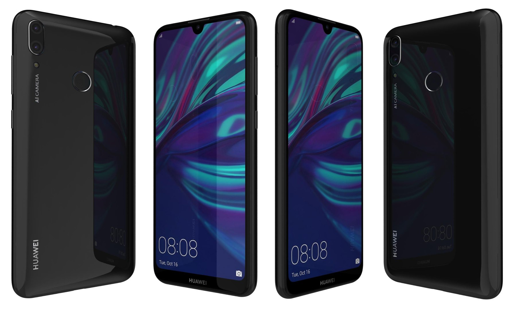 Huawei y7 2019 midnight 3D model - TurboSquid 1397599