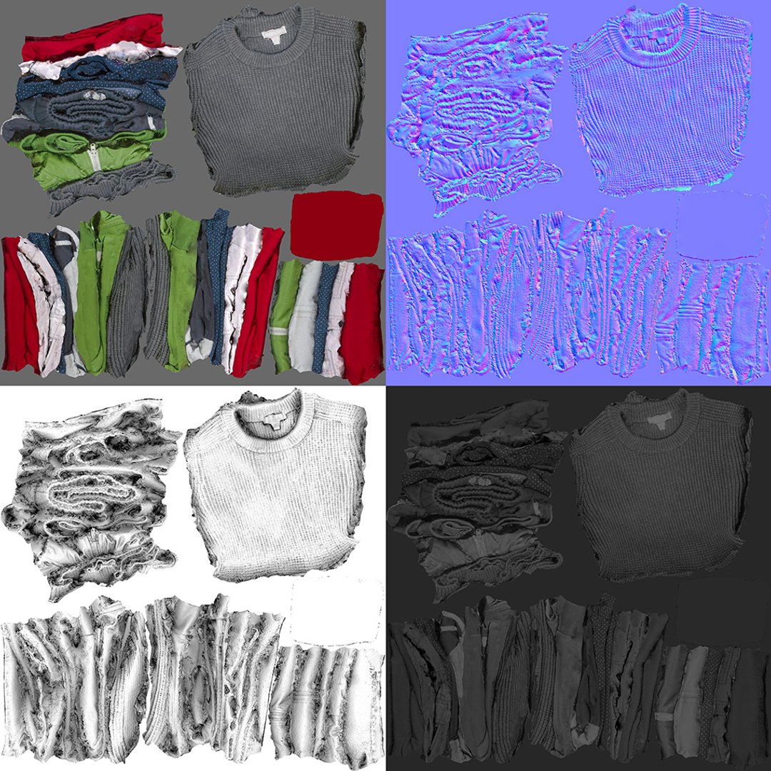 3d Model Folded Clothing Sweaters Shirts