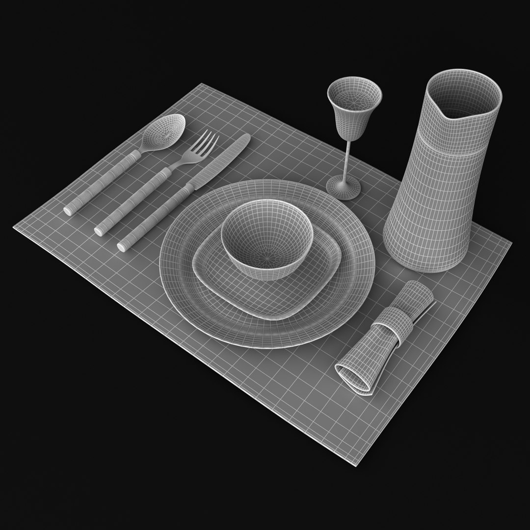 3d model dinner set
