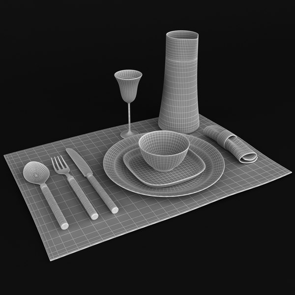 3d model dinner set