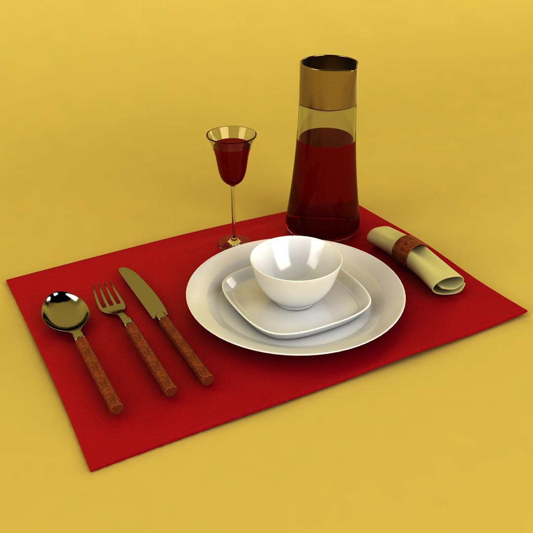 3d model dinner set