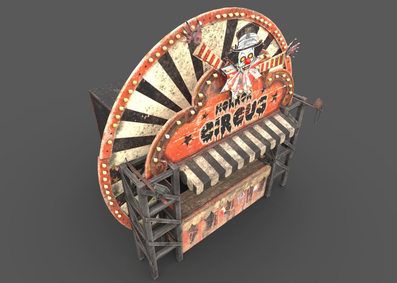 Old Horror Circus Stand 3D - TurboSquid 1705143