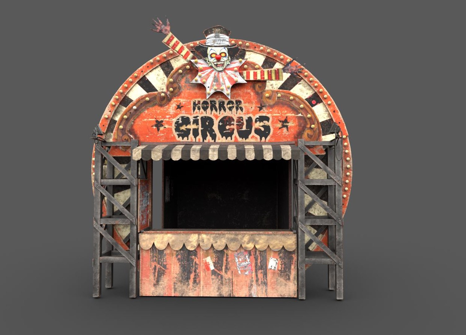 Old Horror Circus Stand 3D - TurboSquid 1705143