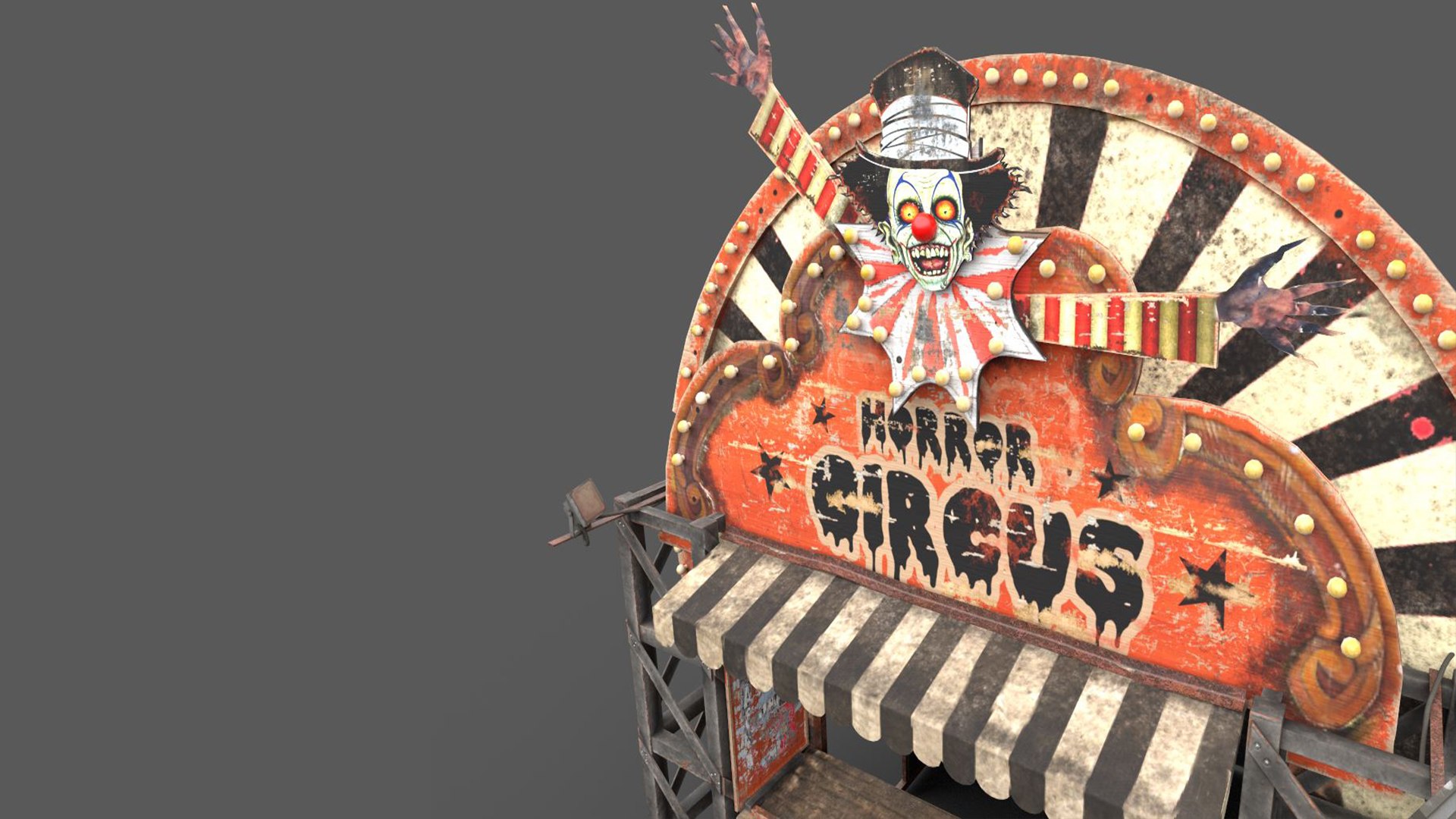 Old Horror Circus Stand 3D - TurboSquid 1705143