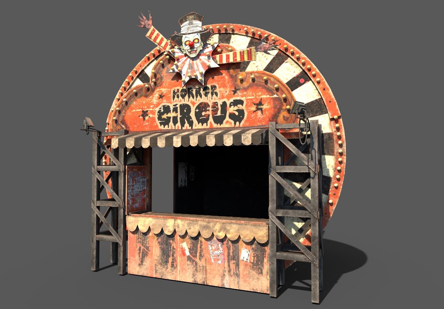 Old Horror Circus Stand 3D - TurboSquid 1705143