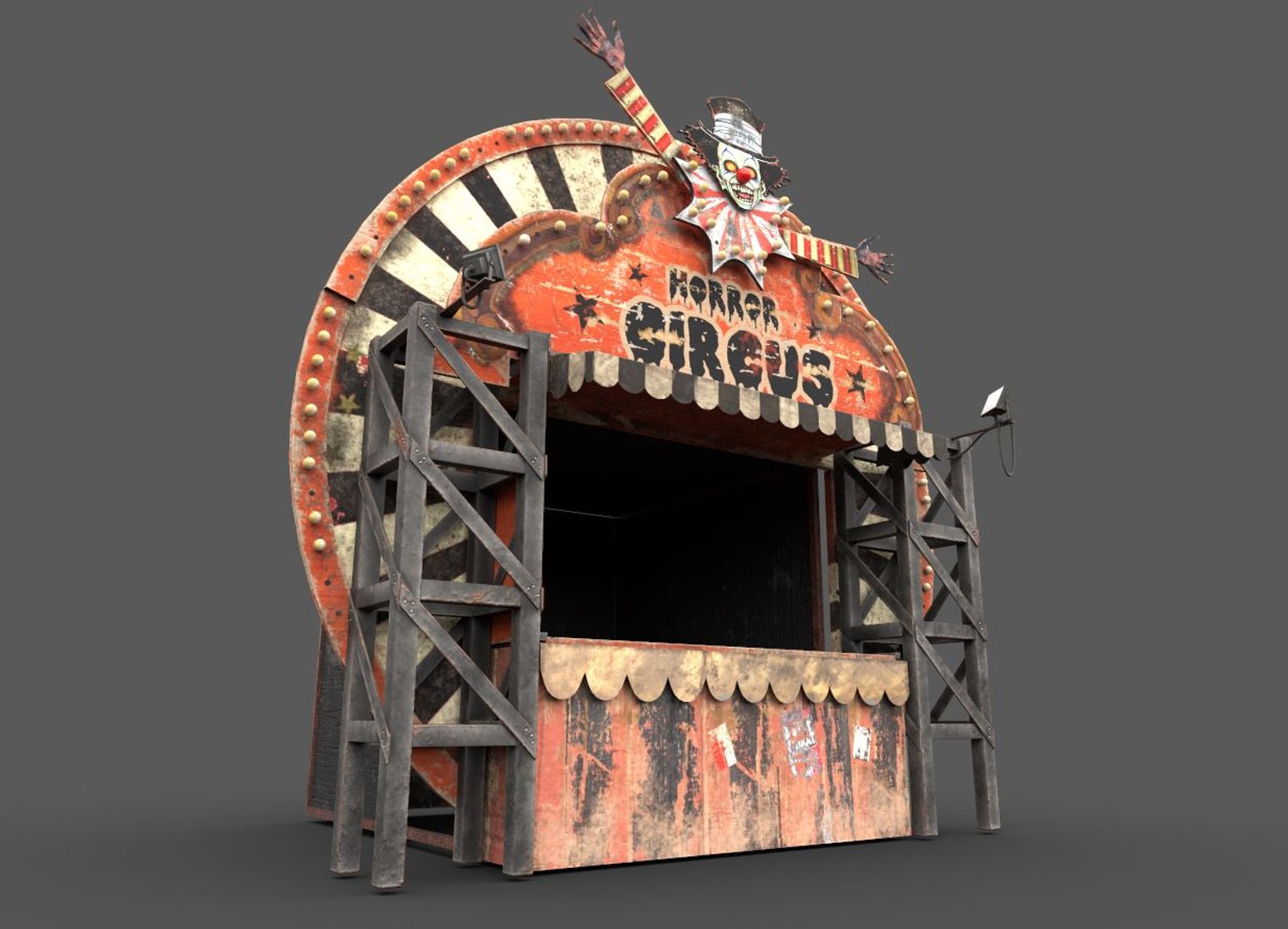 Old Horror Circus Stand 3D - TurboSquid 1705143