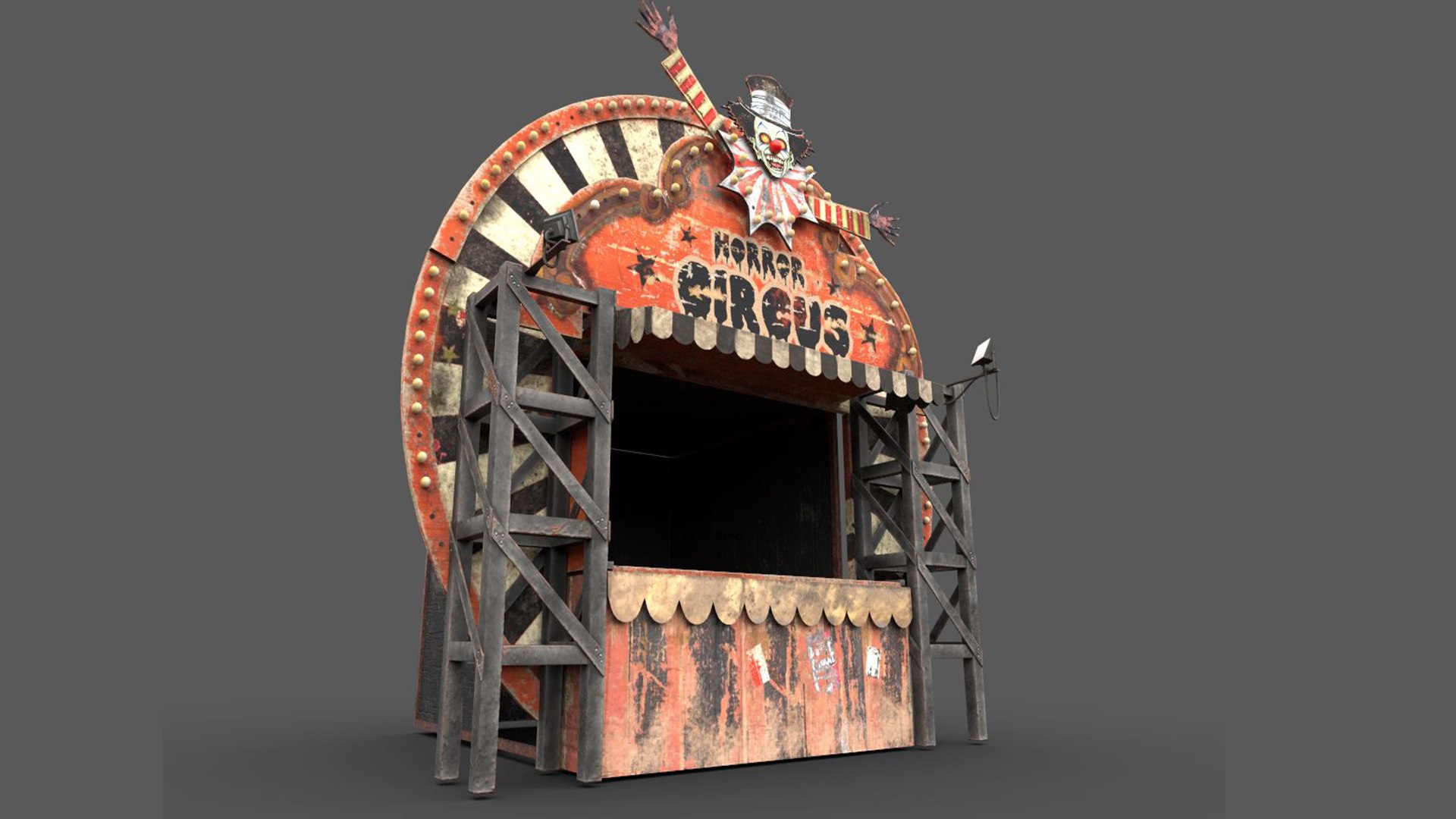 Old Horror Circus Stand 3D - TurboSquid 1705143