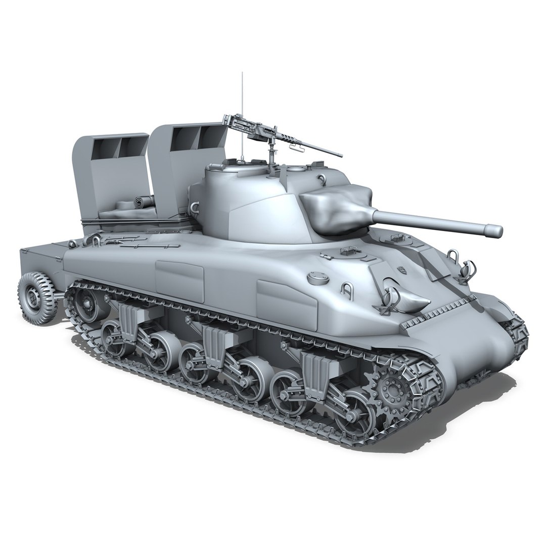3d M4a1 Sherman Deep Wading Model