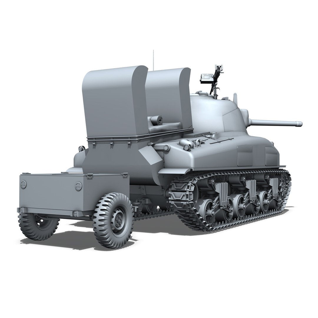 3d M4a1 Sherman Deep Wading Model
