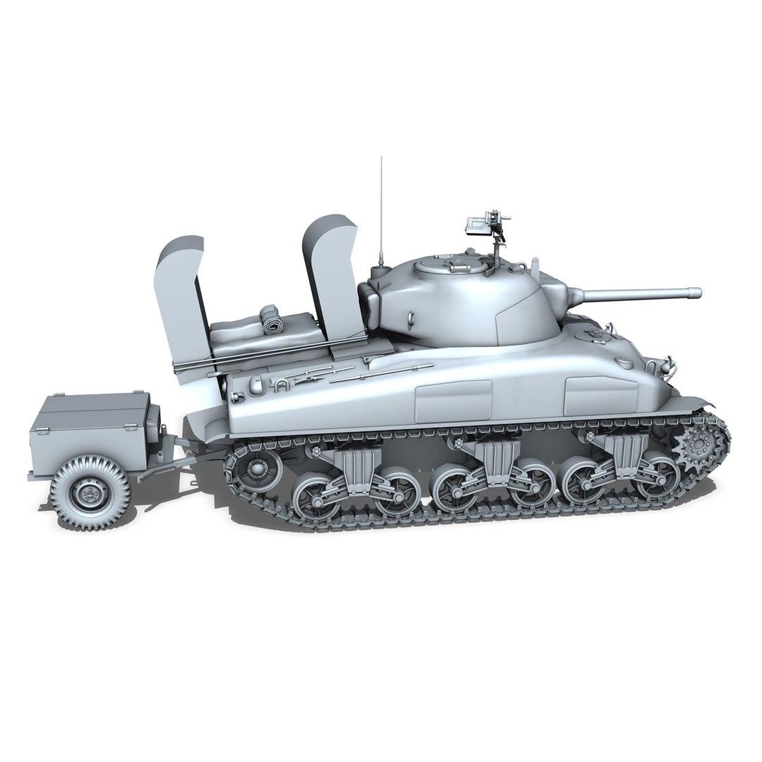 3d M4a1 Sherman Deep Wading Model