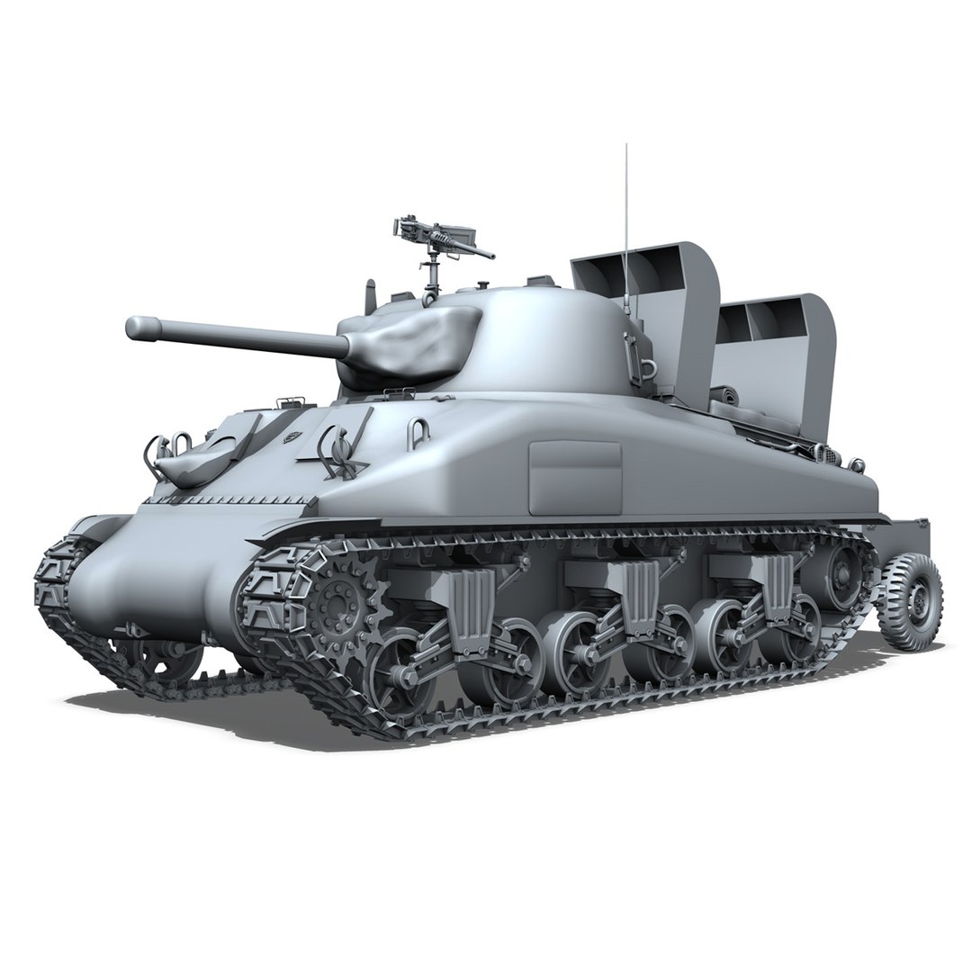 3d M4a1 Sherman Deep Wading Model
