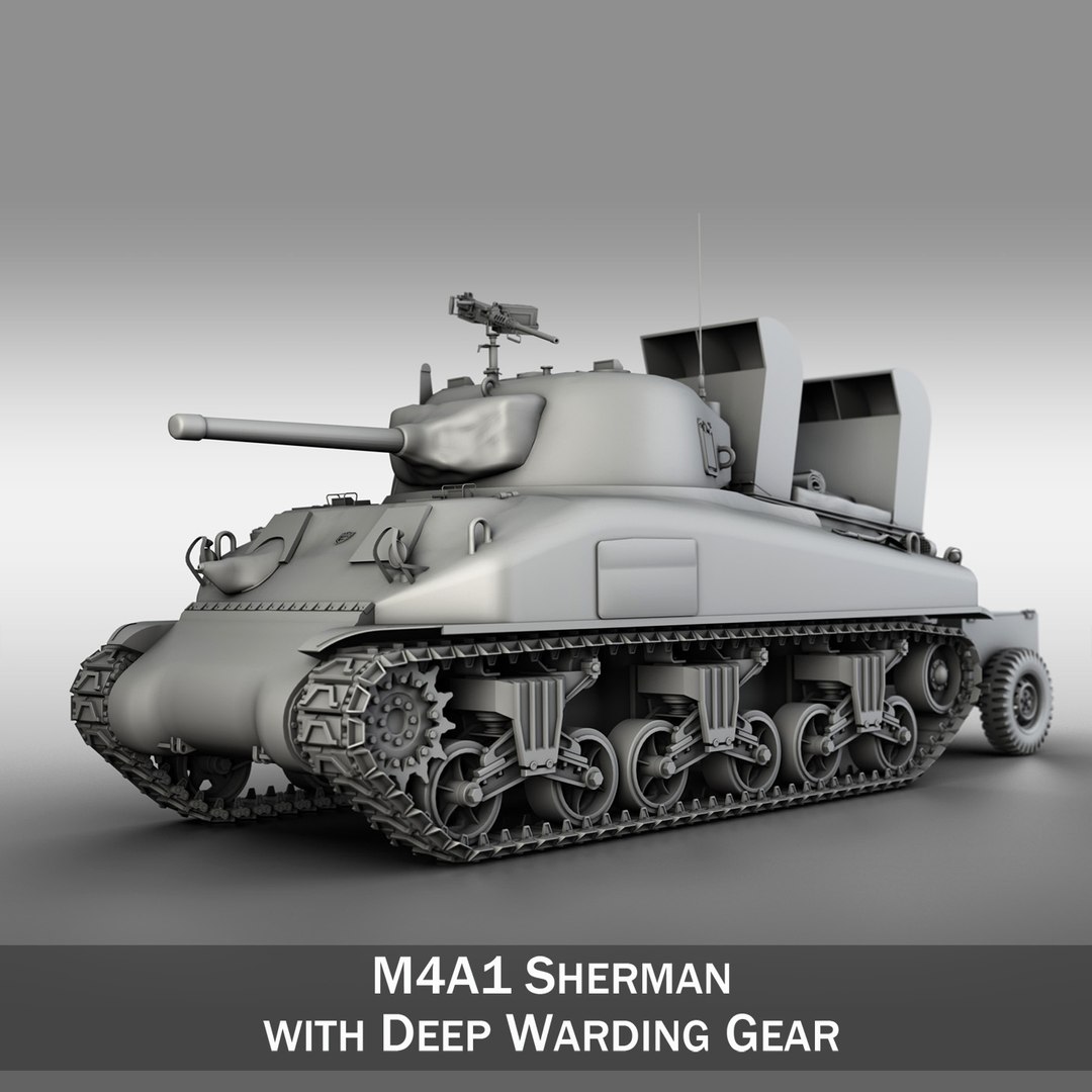 3d M4a1 Sherman Deep Wading Model