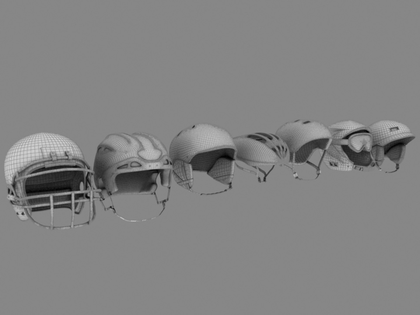 Sport Helmets 3d Model