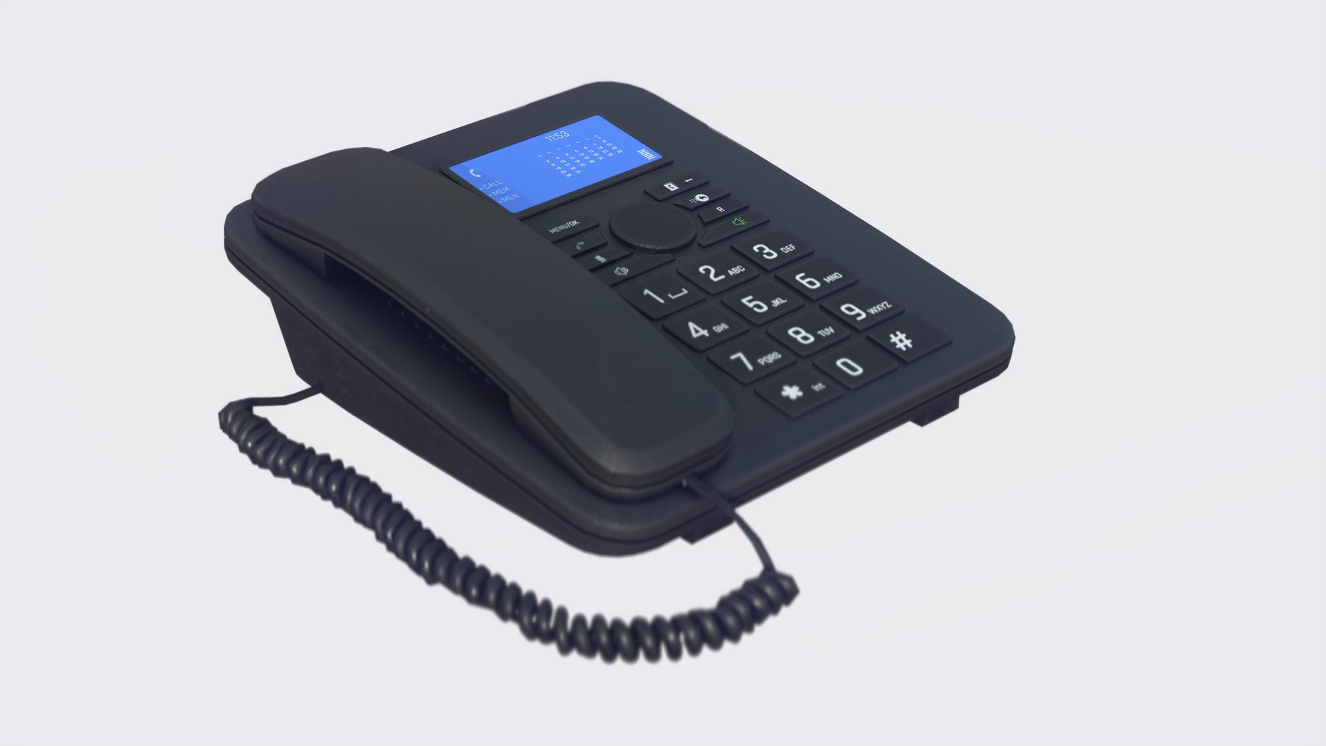 3D Landline Phone With Cable Model - TurboSquid 1832357