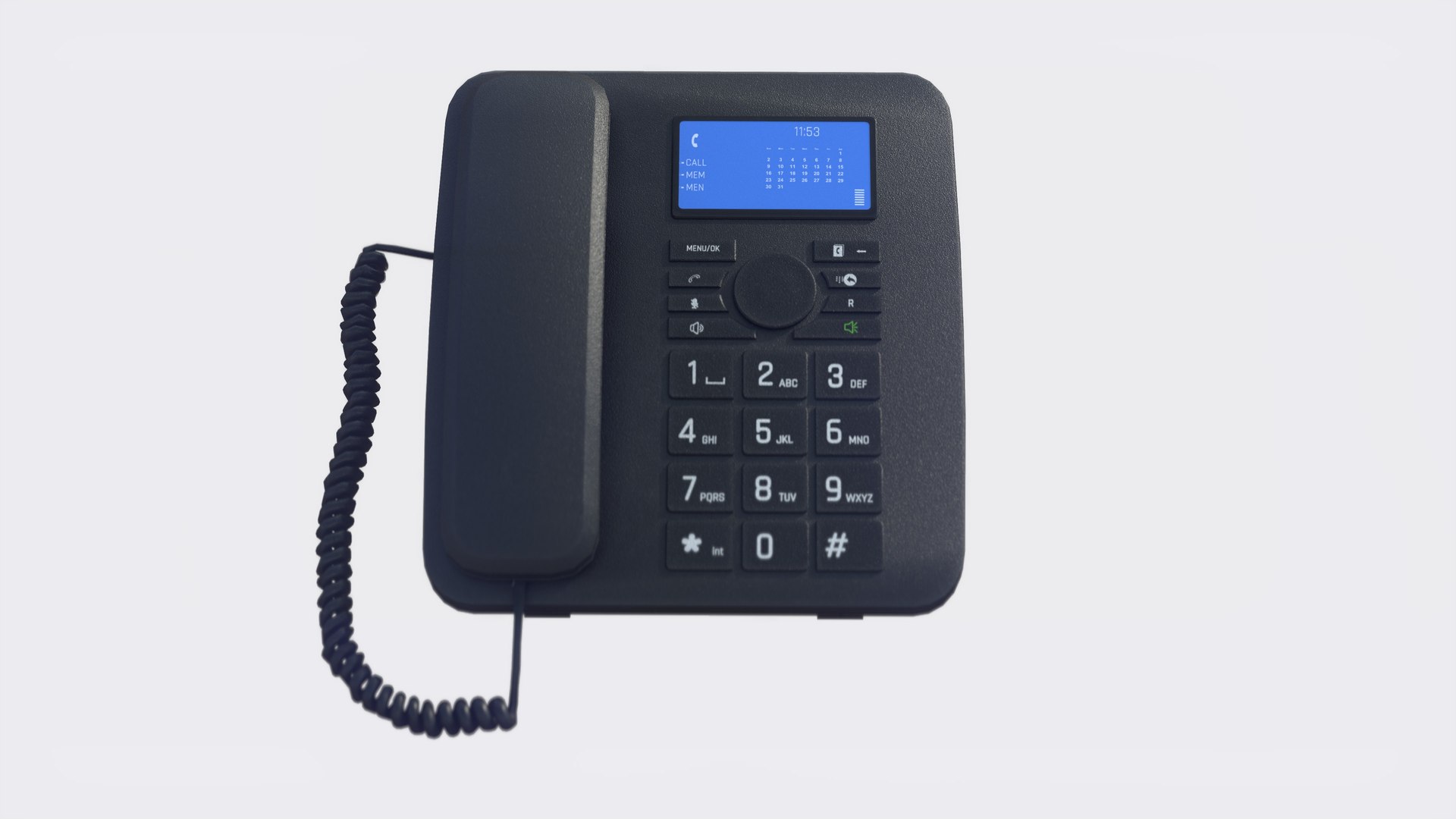 3D Landline Phone With Cable Model - TurboSquid 1832357