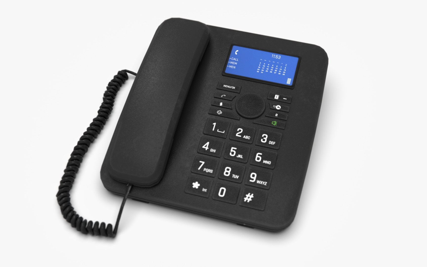 3D Landline Phone With Cable Model - TurboSquid 1832357