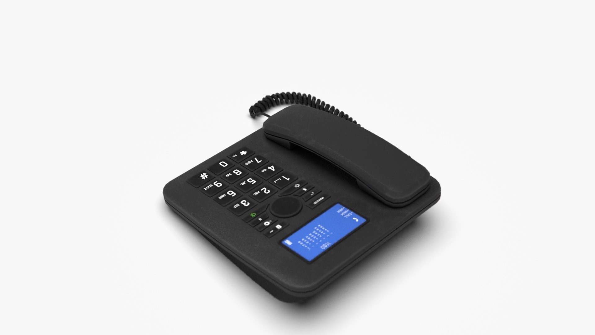 3D Landline Phone With Cable Model - TurboSquid 1832357