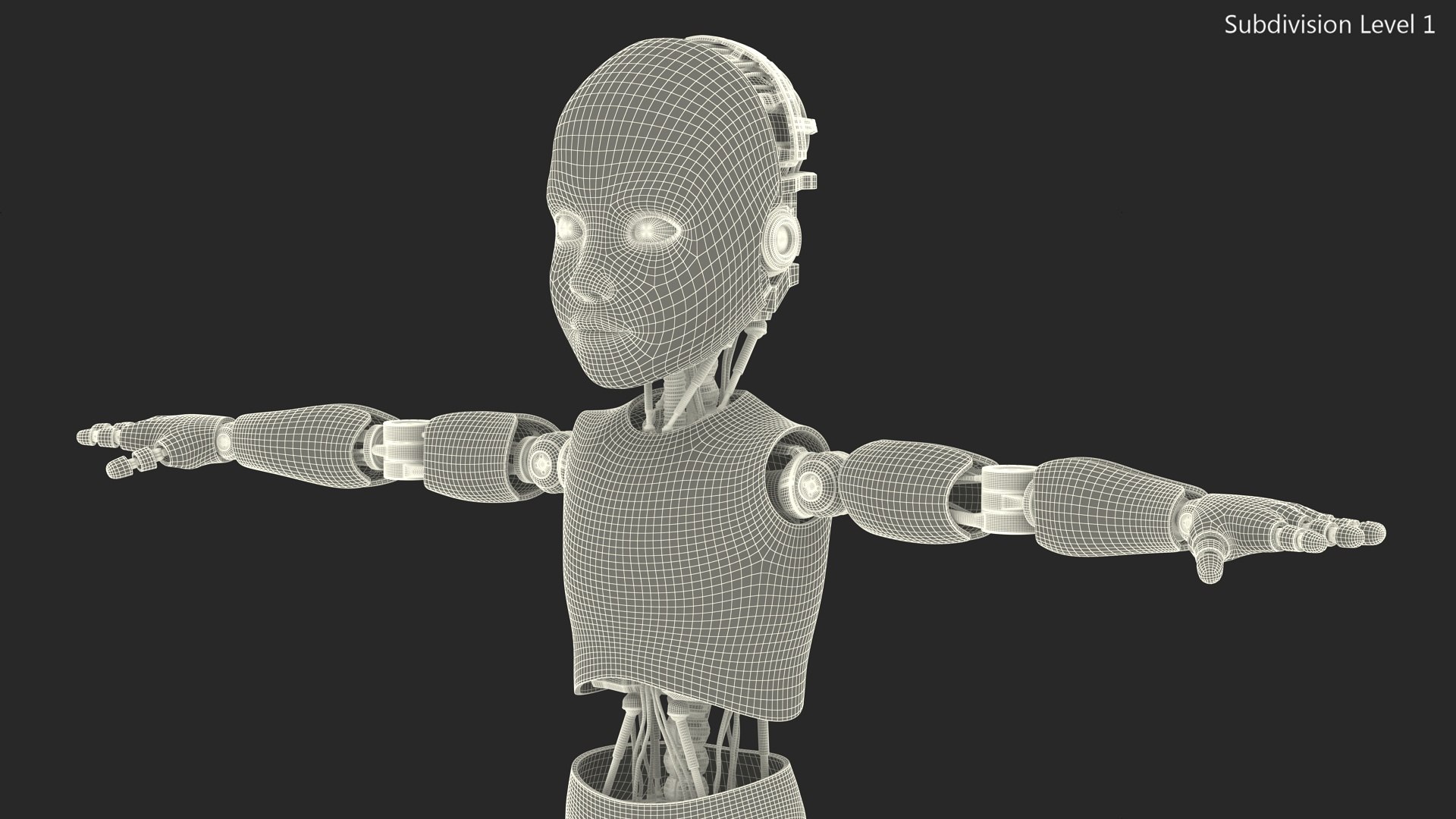 3D Model Humanoid Cyborg Child T-Pose - TurboSquid 2378264