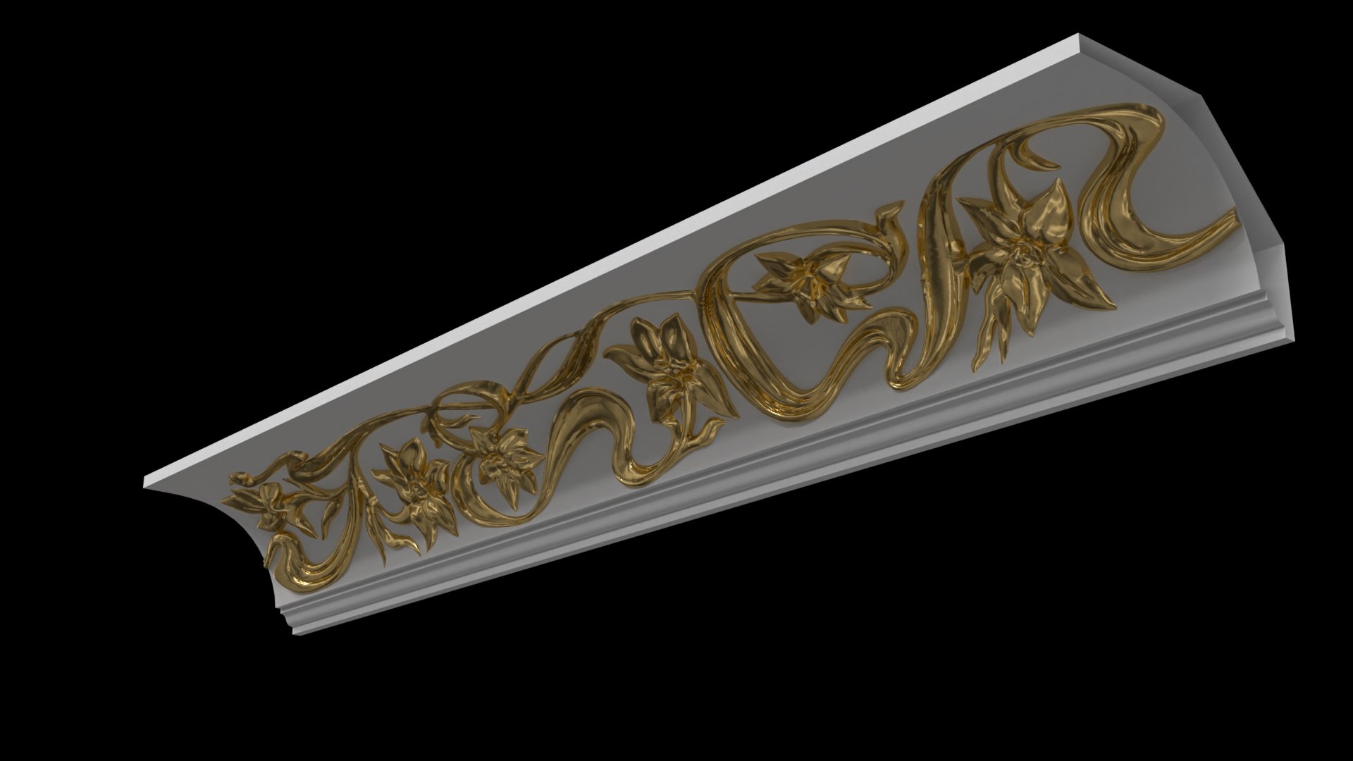 3D Patterned Cornice Gypsum Plaster DK70 model - TurboSquid 1996318