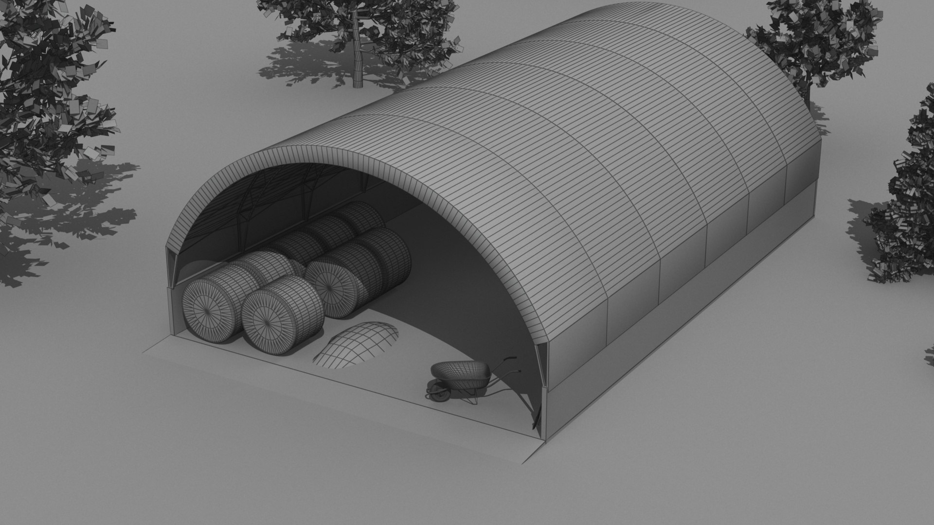 3D Hay Storage Barn - TurboSquid 2345696