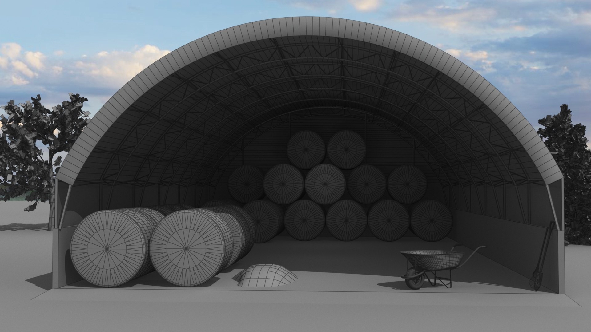 3D Hay Storage Barn - TurboSquid 2345696