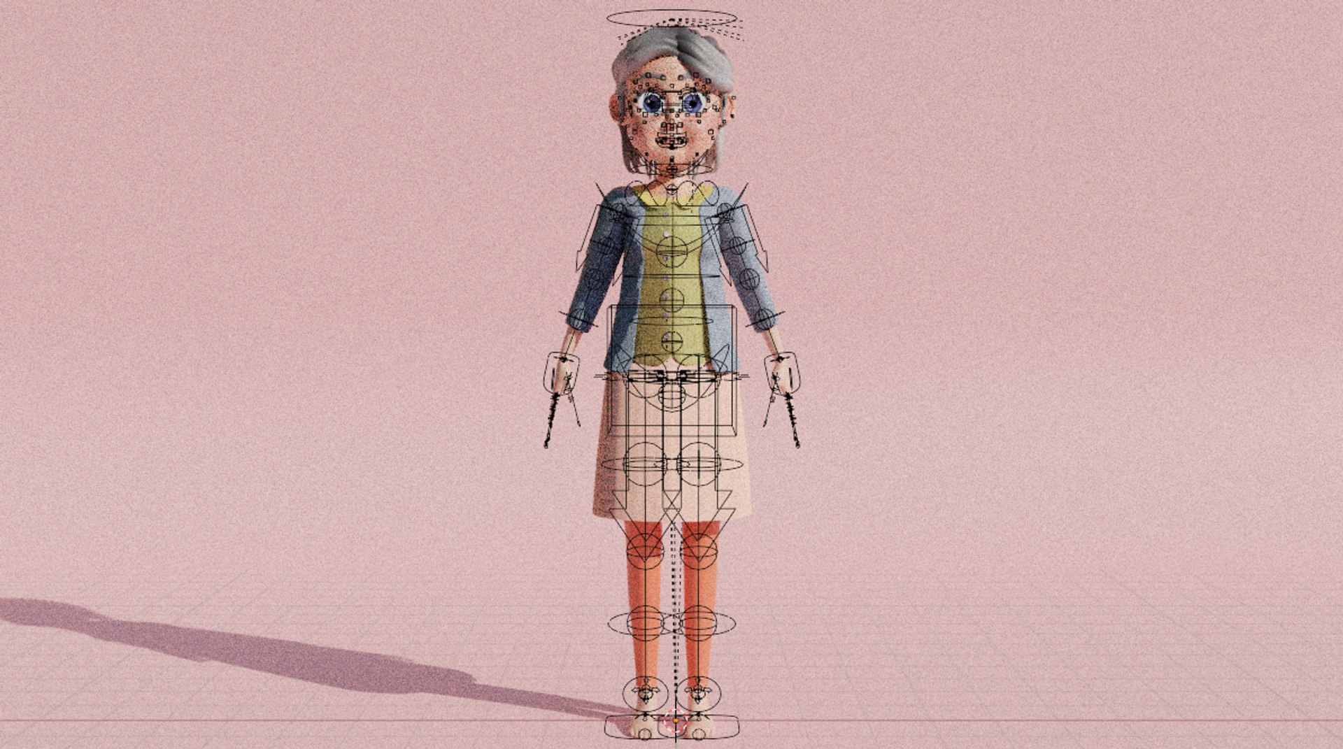 3D Cartoon Grandma Rigged - TurboSquid 1871460