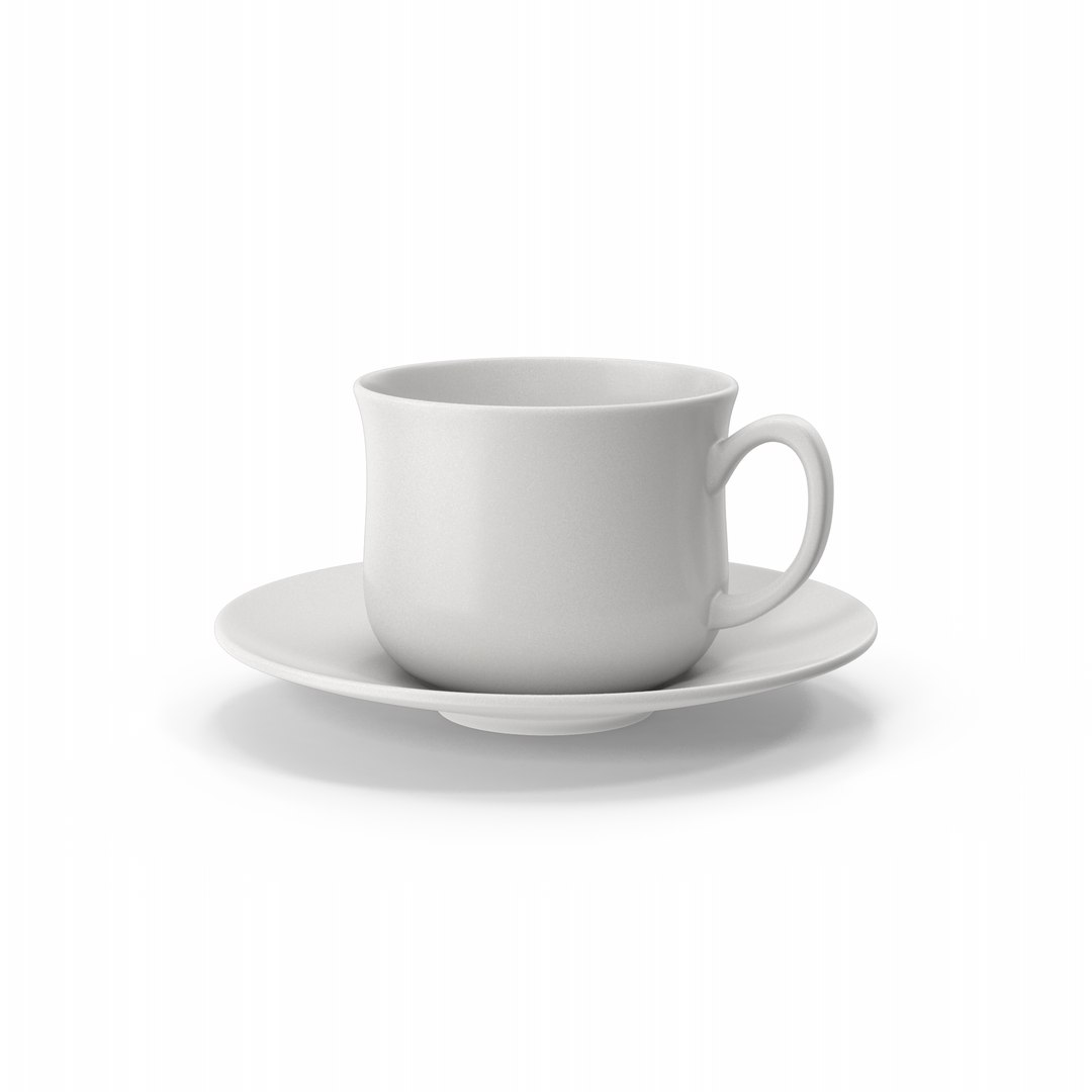 Ceramic Tea Cup And Saucer 3D - TurboSquid 2033156