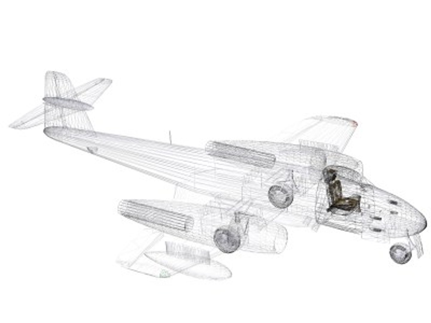 3d Model Gloster Meteor Fighters Jet