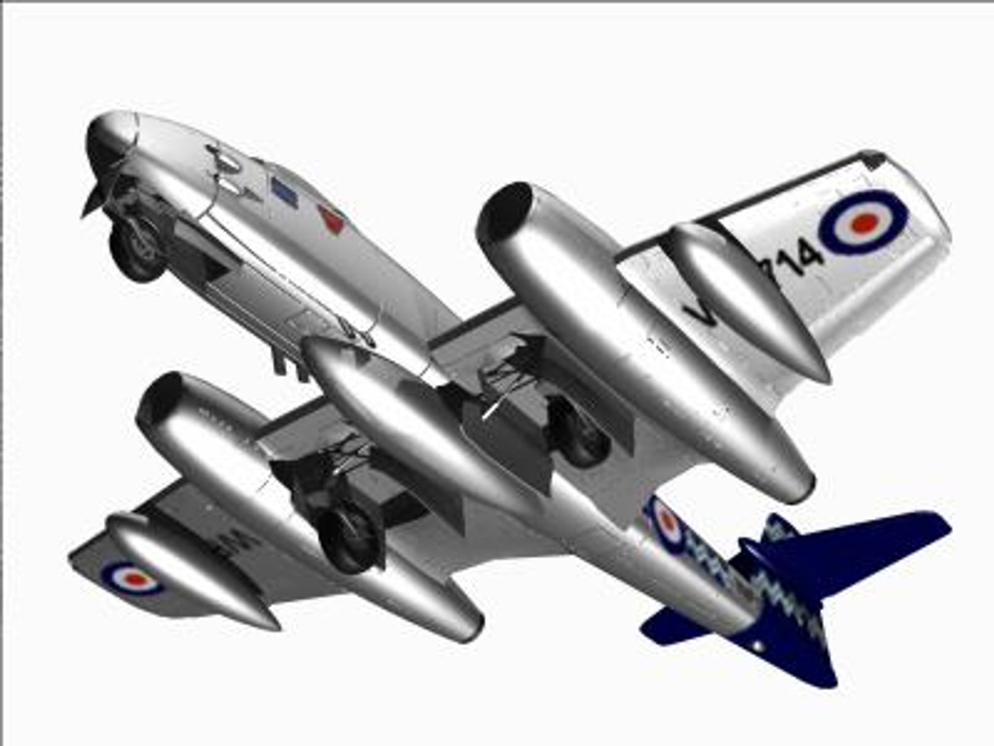 3d Model Gloster Meteor Fighters Jet