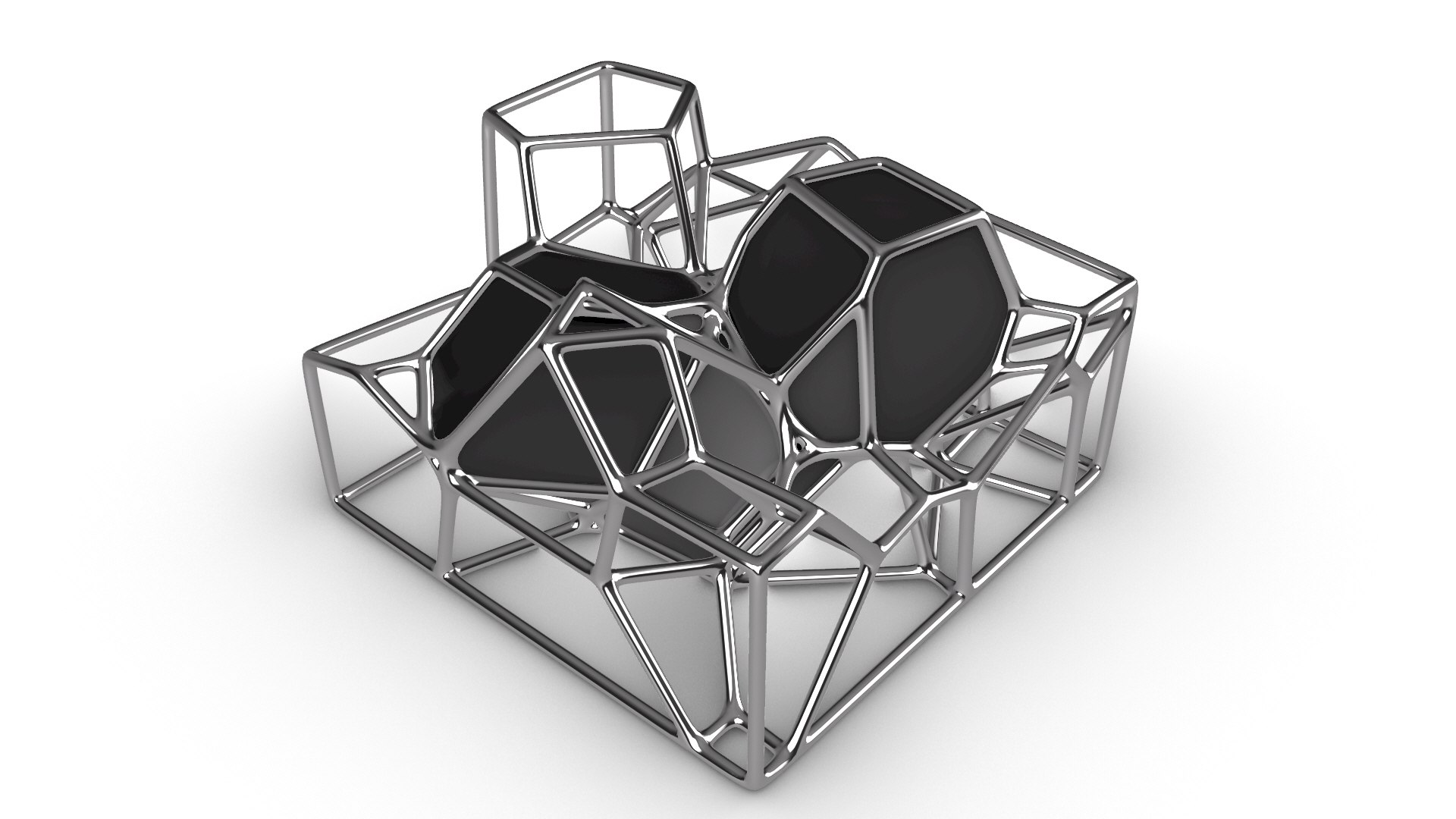 Voronoi Metal Frame Sculptures Set 3D - TurboSquid 2426370